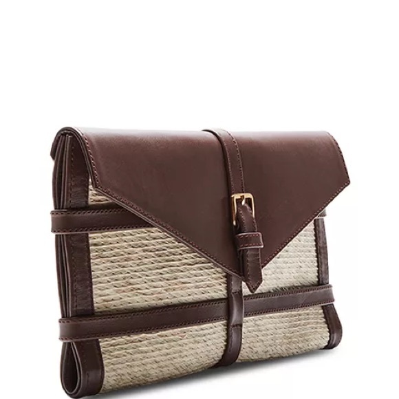 Altuzarra | Bags | Altuzzara Watermill Rafia Brown And Tan Envelope ...